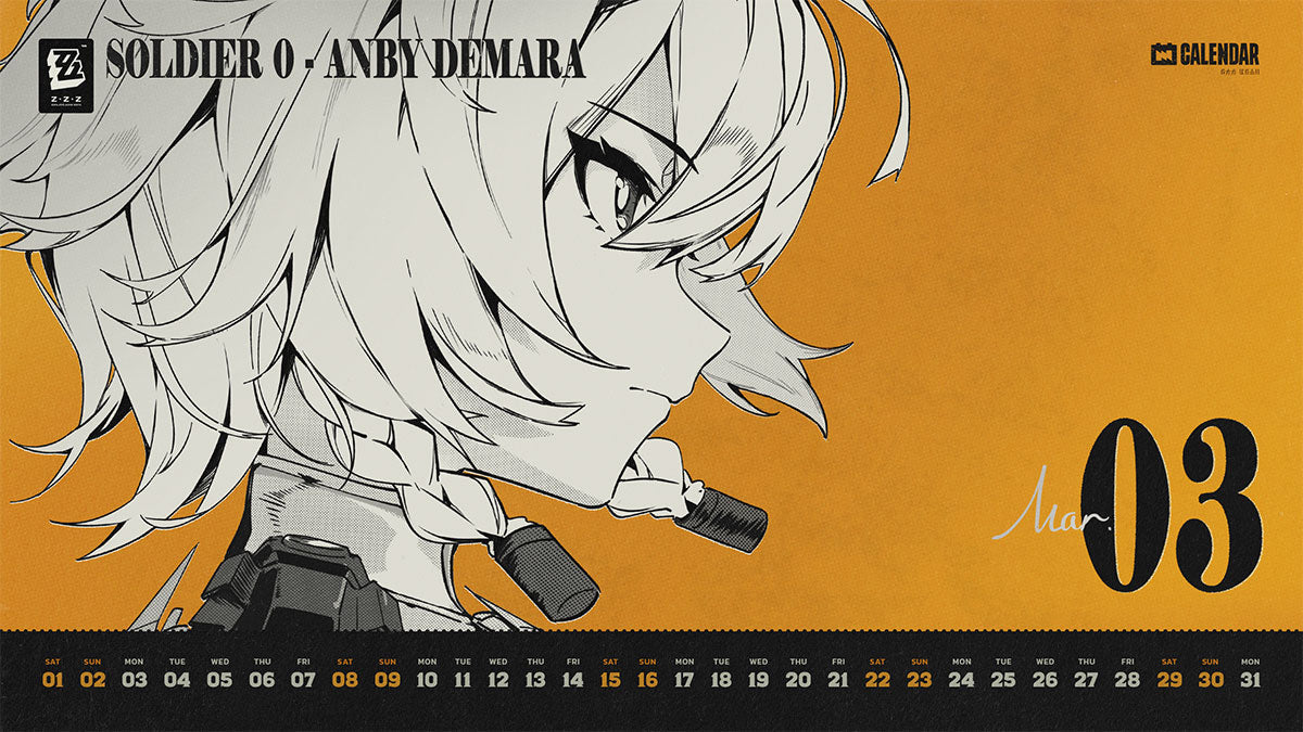 ZZZ Soldier O Anby Official Calendar Wallpaper March 2025 – 141Store