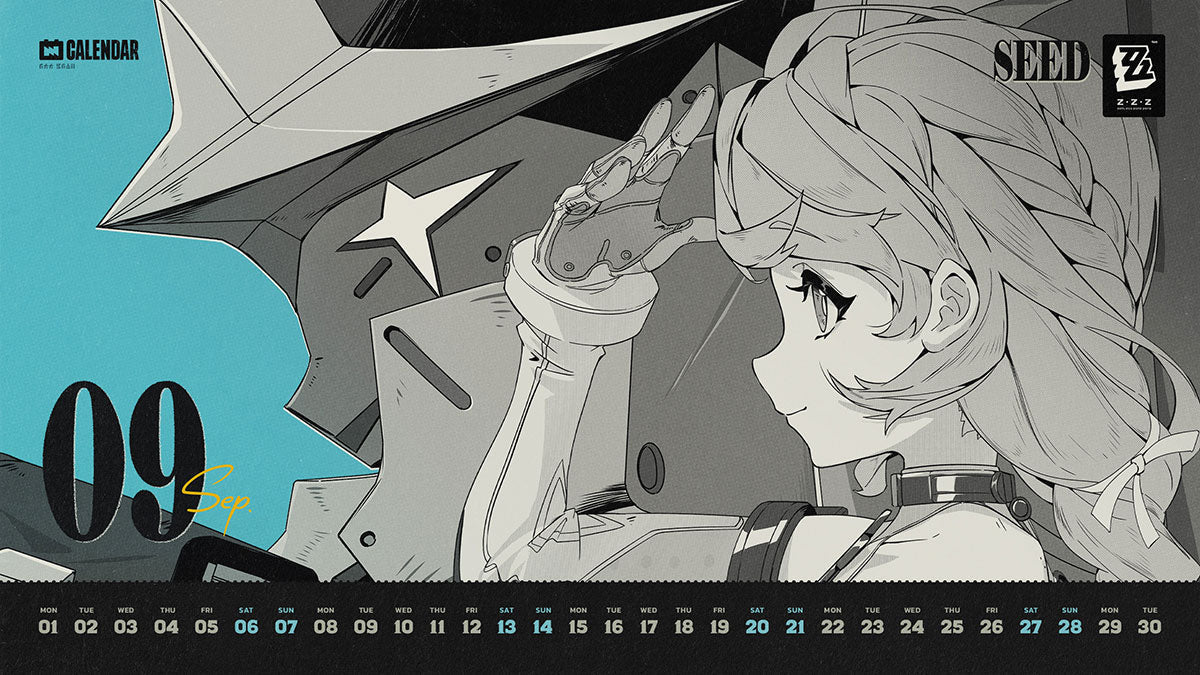 ZZZ Seed Official Calendar Wallpaper Sep 2025 – 141Store
